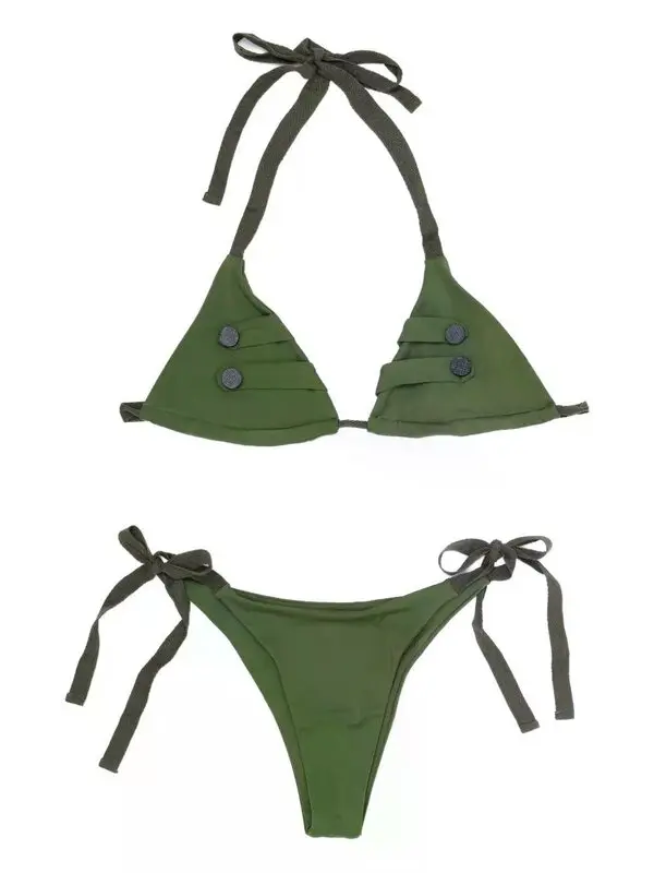 NIIHAI Uniform Button-detail Bikini - Green