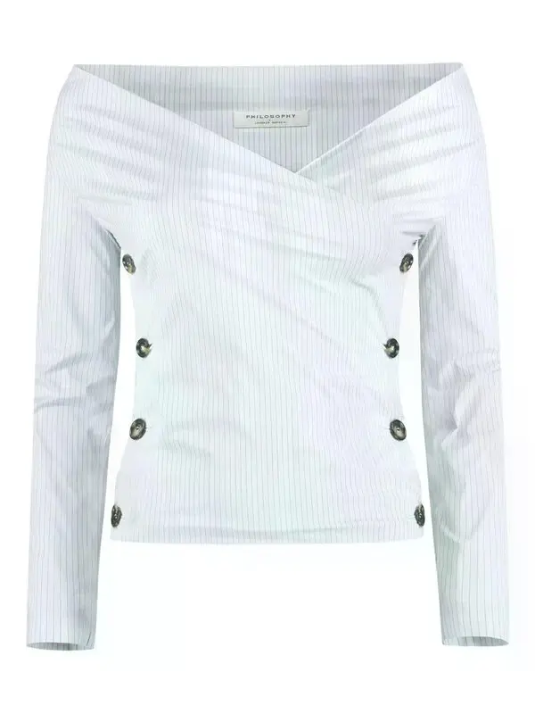 Philosophy Di Lorenzo Serafini Pinstripe Button-fastening Blouse - White