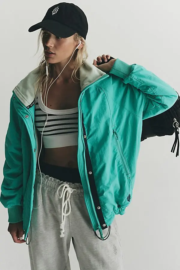 Free People Field Tripper Fleece Lined Jacket - Seafoam Combo