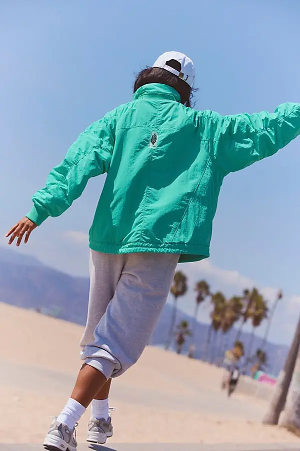 Free People Field Tripper Windbreaker Jacket - Seafoam Combo