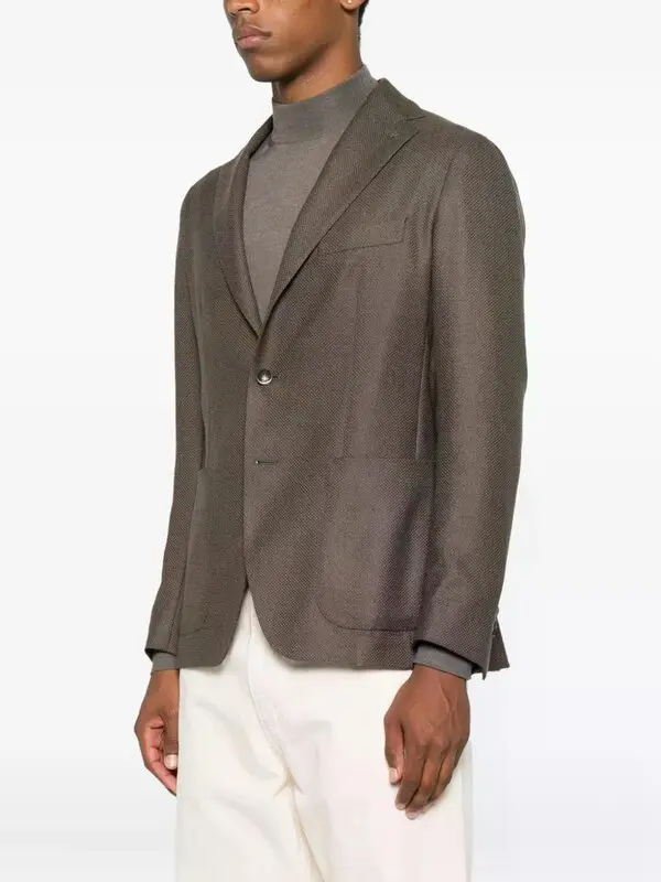 Tagliatore Patch-pocket Single-breasted Blazer - Brown