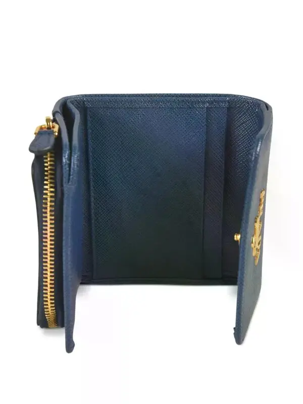 Prada Logo-plaque Wallet - Blue
