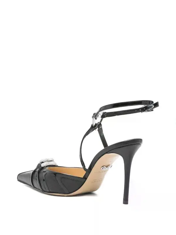 Mach & Mach 100mm Heart-embellished Leather Pumps