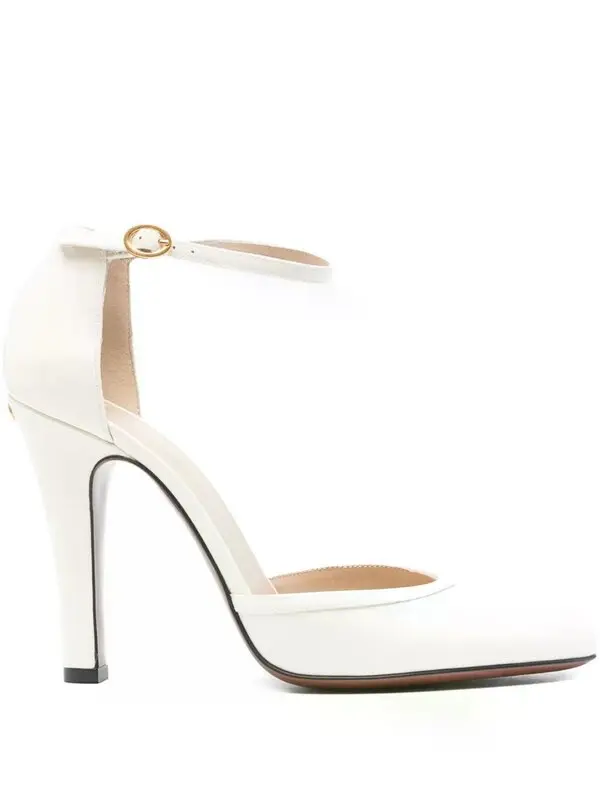 Valentino Garavani 100mm Ankle-strap Leather Pumps - Neutrals