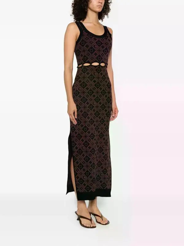 Nanushka Cut-out Patterned Midi Dress