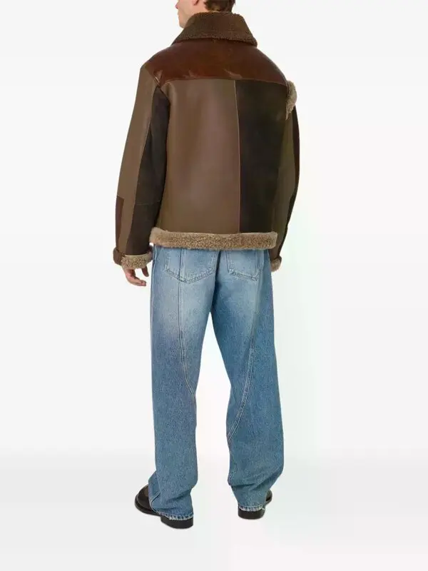 Moschino Shearling-trimmed Leather Jacket