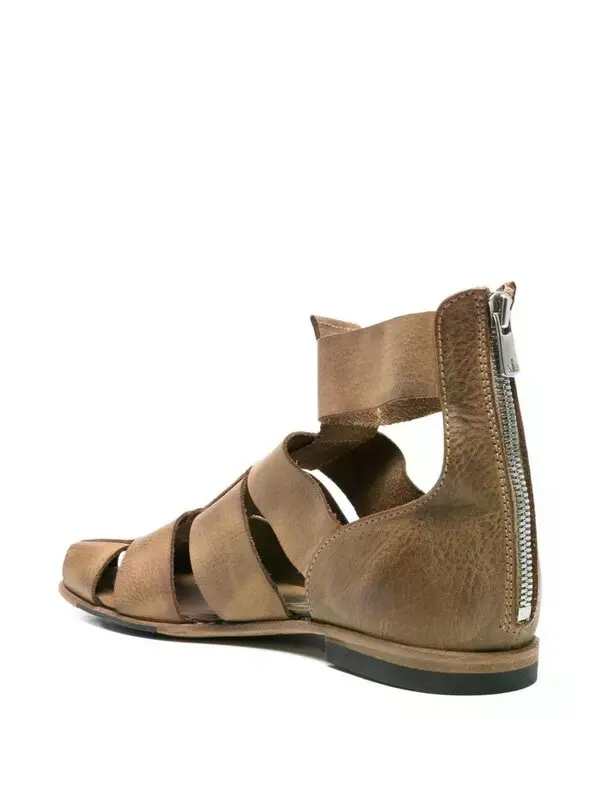 SHOTO Leather Zipped Sandals