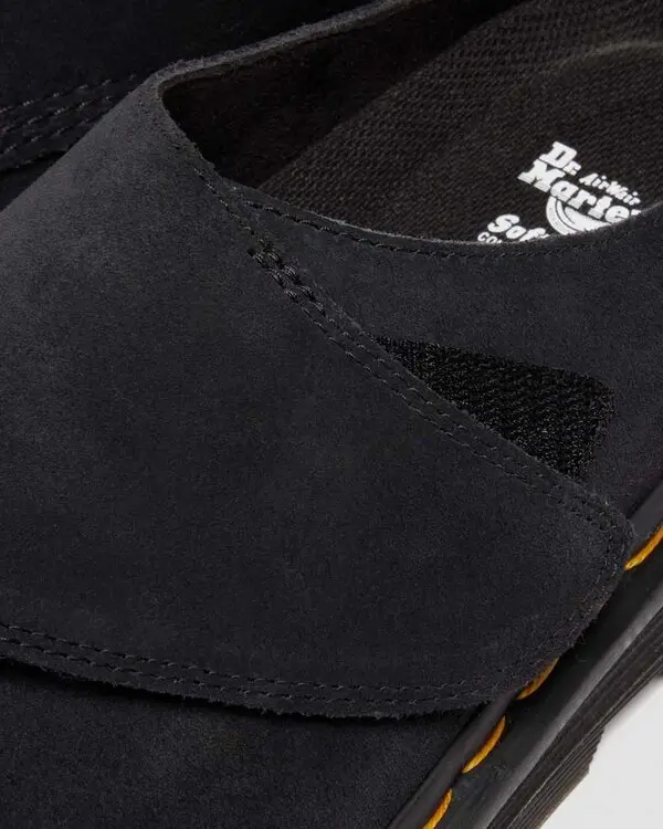 Dr. Martens Zebzag Anywair Suede Mules - Black