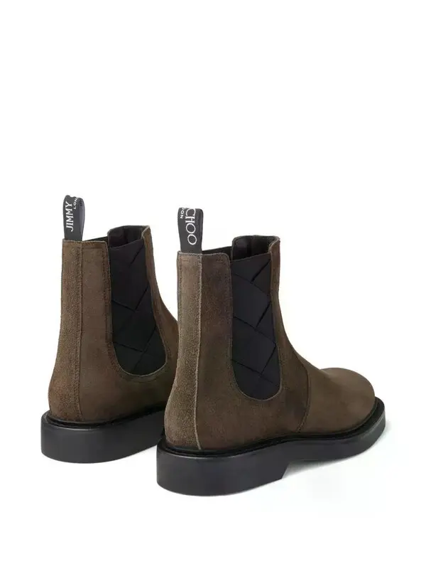 JIMMY CHOO Reggie Woven-panel Chelsea Boots - Brown