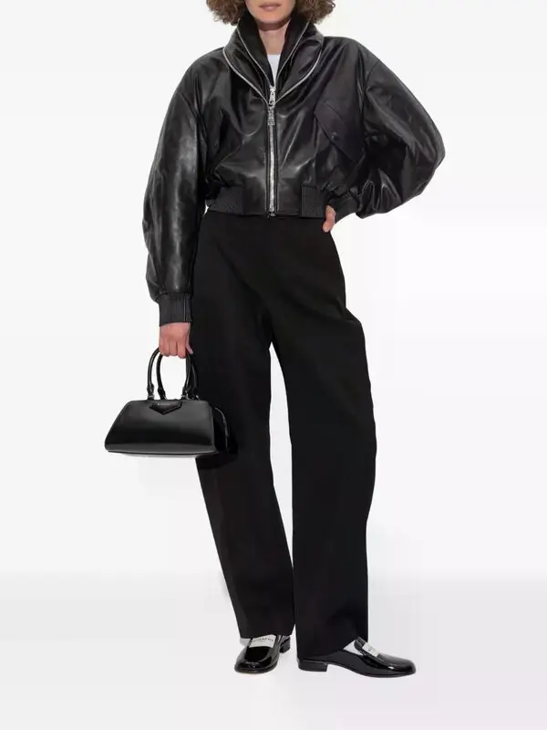 Givenchy Leather Bomber Jacket - Black