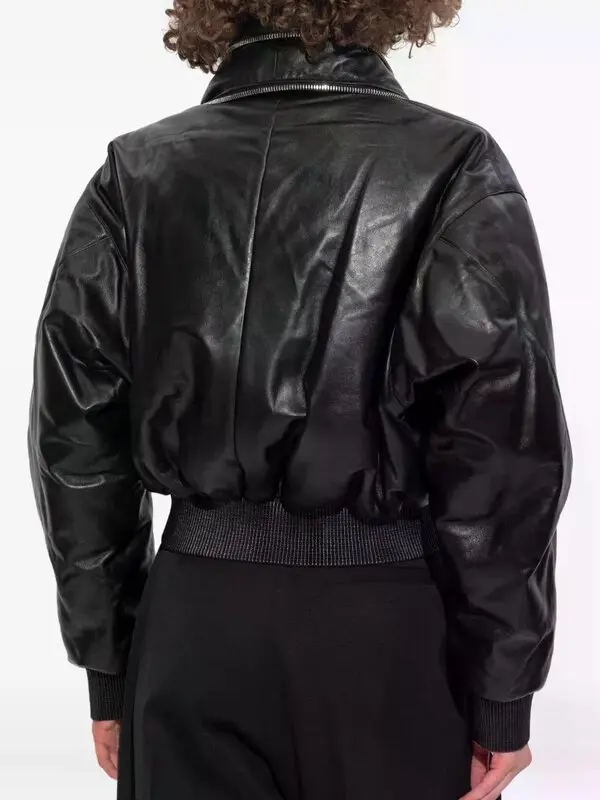 Givenchy Leather Bomber Jacket - Black