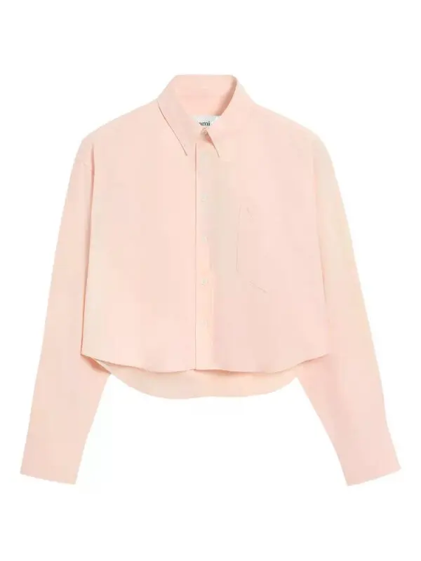 Ami De Coeur Cropped Oversized Shirt - Pink
