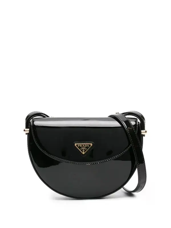 Prada Triangle-logo Patent Leather Shoulder Bag