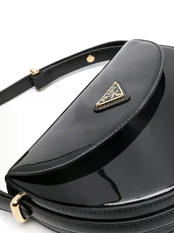 Prada Triangle-logo Patent Leather Shoulder Bag
