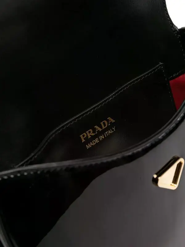 Prada Triangle-logo Patent Leather Shoulder Bag