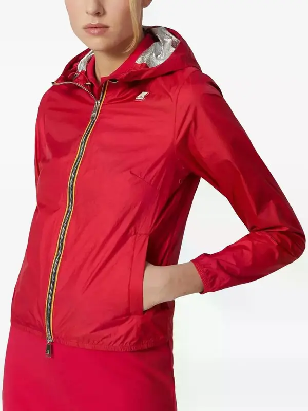 K-WAY Hooded Zip-front Jacket - Red