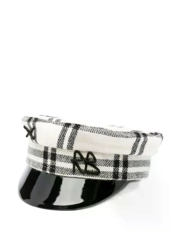 Ruslan Baginskiy Checked-pattern Beret - White