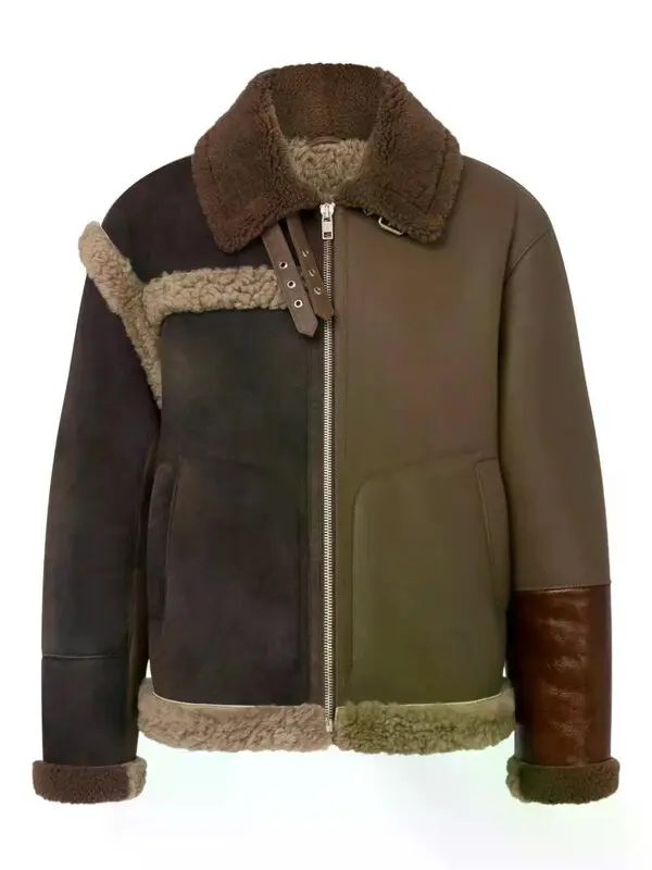 Moschino Shearling-trimmed Leather Jacket