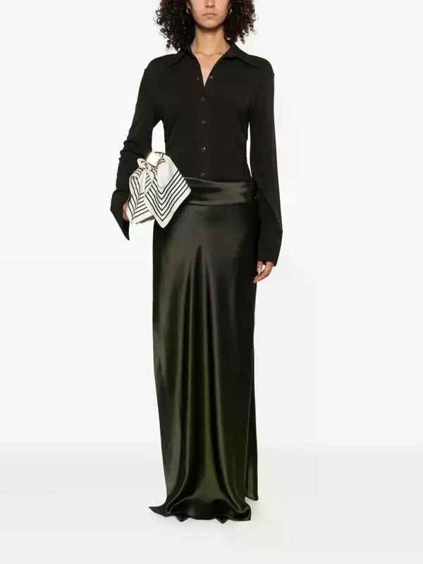 Buy Nanushka Satin-paneled Asymmetrical Maxi Dress - Green At 40% Off |  Editorialist