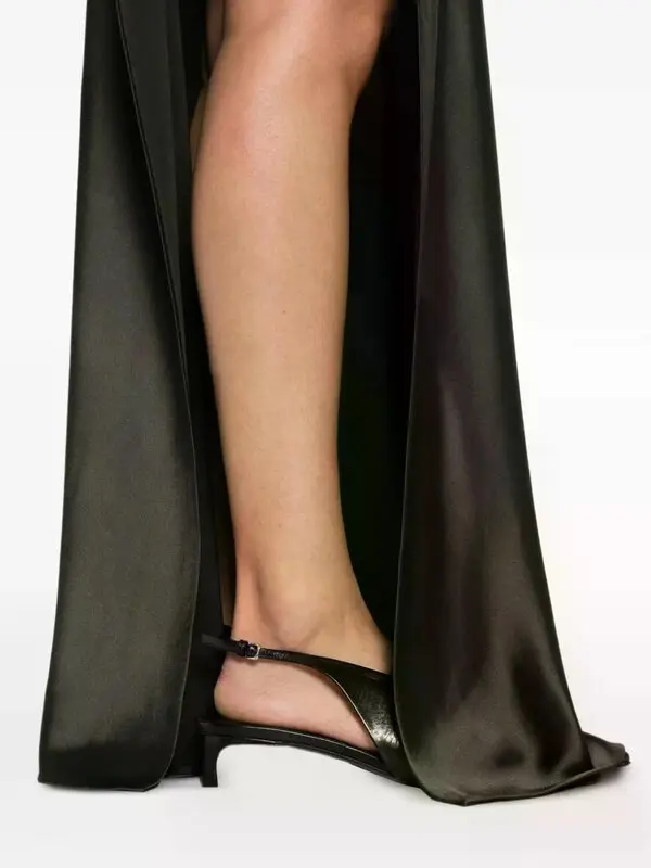 Nanushka Satin-paneled Asymmetrical Maxi Dress