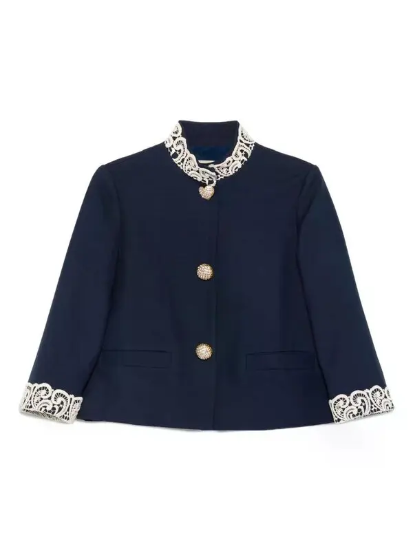 Valentino Garavani Lace-trimmed Button-detailed Jacket