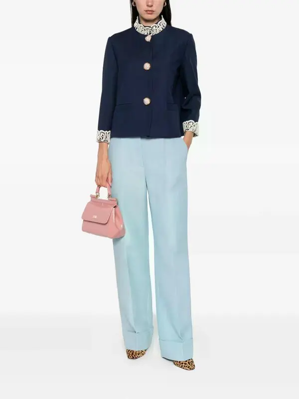 Valentino Garavani Lace-trimmed Button-detailed Jacket
