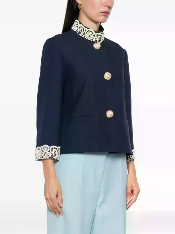 Valentino Garavani Lace-trimmed Button-detailed Jacket