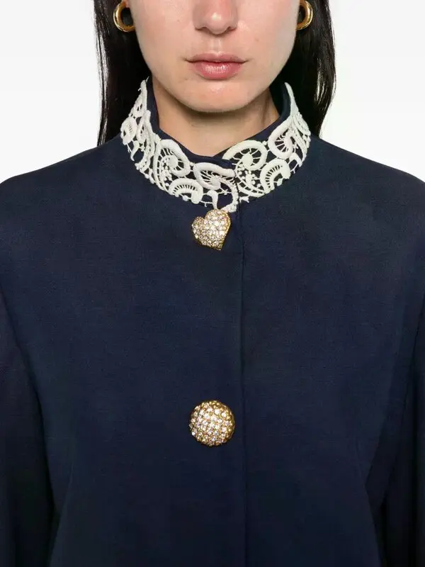 Valentino Garavani Lace-trimmed Button-detailed Jacket