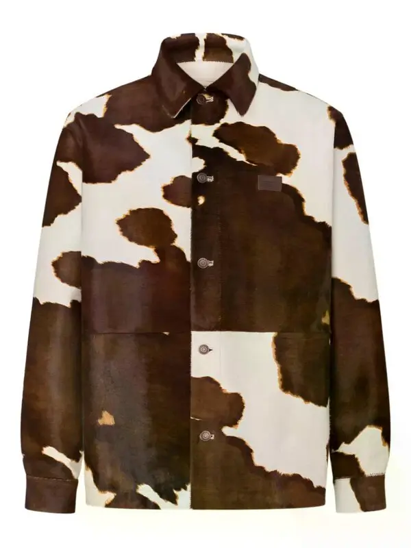 Moschino Printed Button-up Jacket - Brown