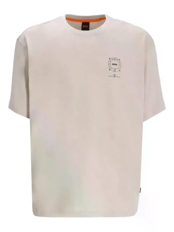 BOSS Voyage Logo-print Cotton T-shirt - Neutrals