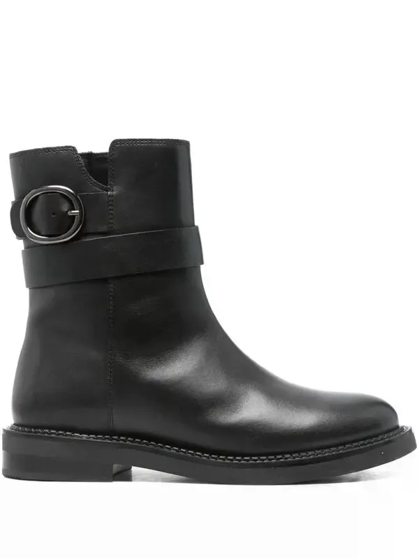 Geox Buckle-detail Leather Ankle Boots