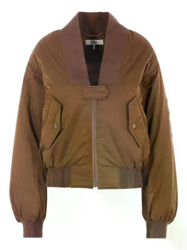 Chloé Zip-front Bomber Jacket - Brown