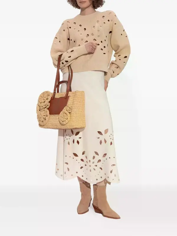 Ulla Johnson Vanessa Cut-out Ribbed Sweater - Neutrals