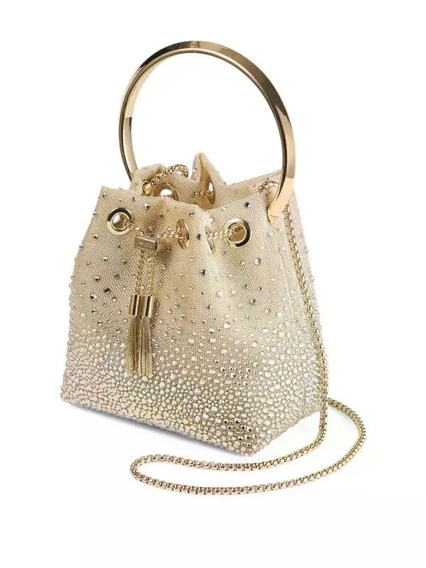 JIMMY CHOO Bon Bon Crystal-embellished Bucket Bag