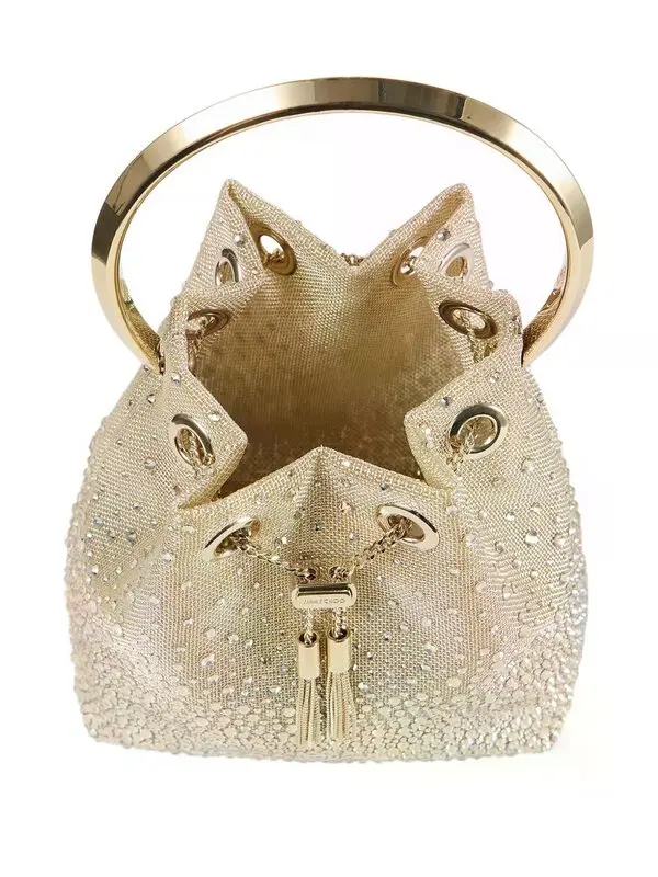 JIMMY CHOO Bon Bon Crystal-embellished Bucket Bag