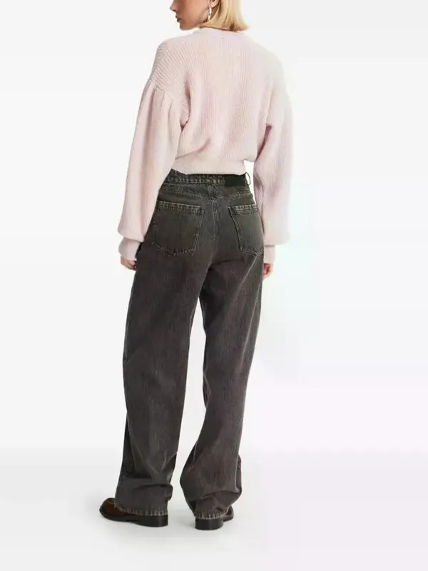 ROTATE BY BIRGER CHRISTENSEN Laced-leg Cotton Pants - Grey