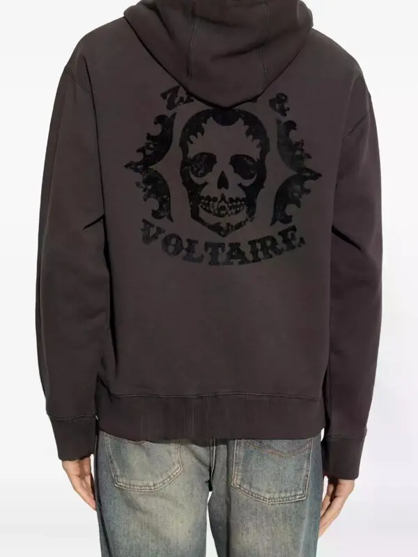 Zadig&Voltaire Skull-print Zip-up Hoodie - Brown