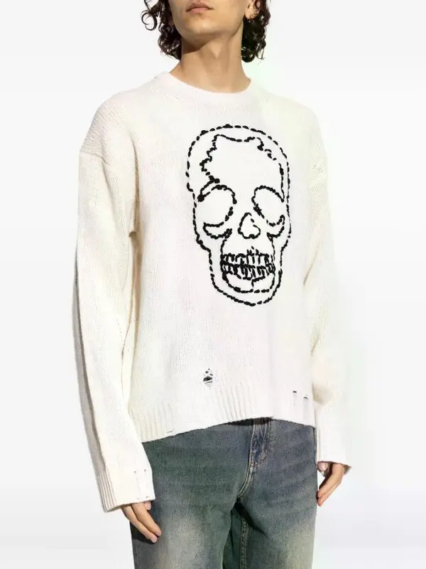 Zadig&Voltaire Skull-embroidered Distressed Sweater