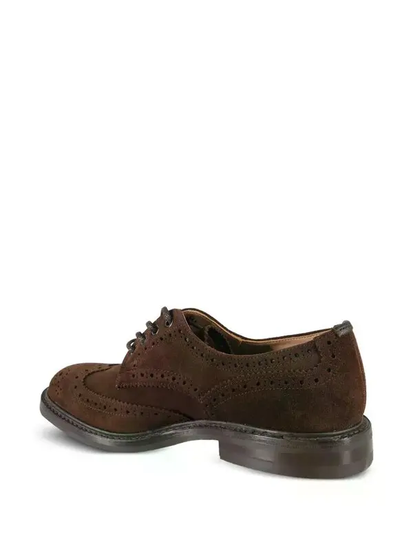 TRICKER'S Perforated Suede Derby Shoes - Brown