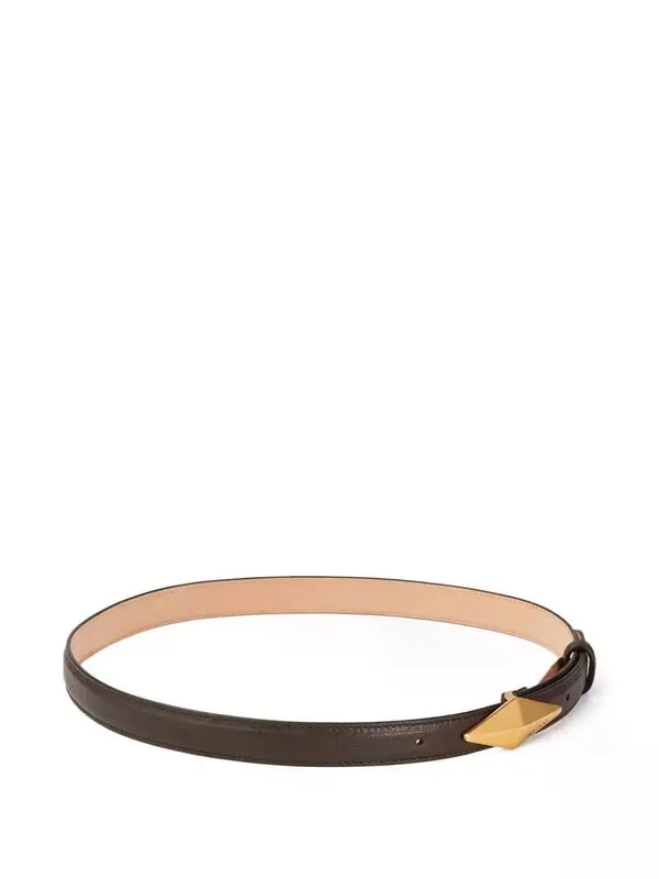 JIMMY CHOO Leather Belt With Diamond Clasp - Brown