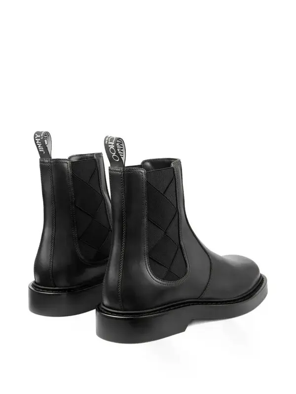 JIMMY CHOO Reggie Woven-panel Chelsea Boots - Black