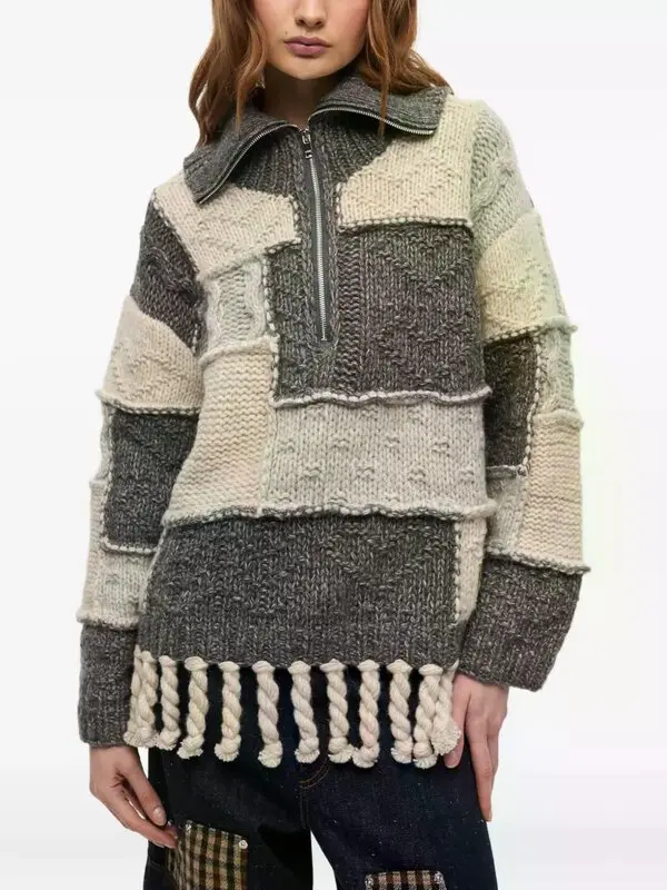 GANNI Paneled Sweater