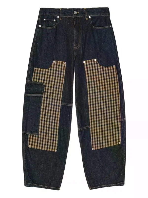 GANNI Checked-panel Jeans