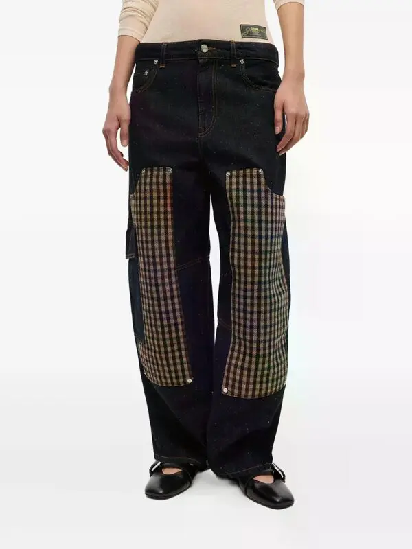 GANNI Checked-panel Jeans