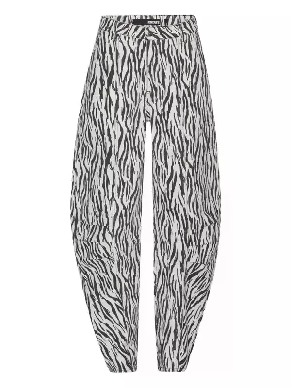 ROTATE BY BIRGER CHRISTENSEN Zebra-print Twill Pants