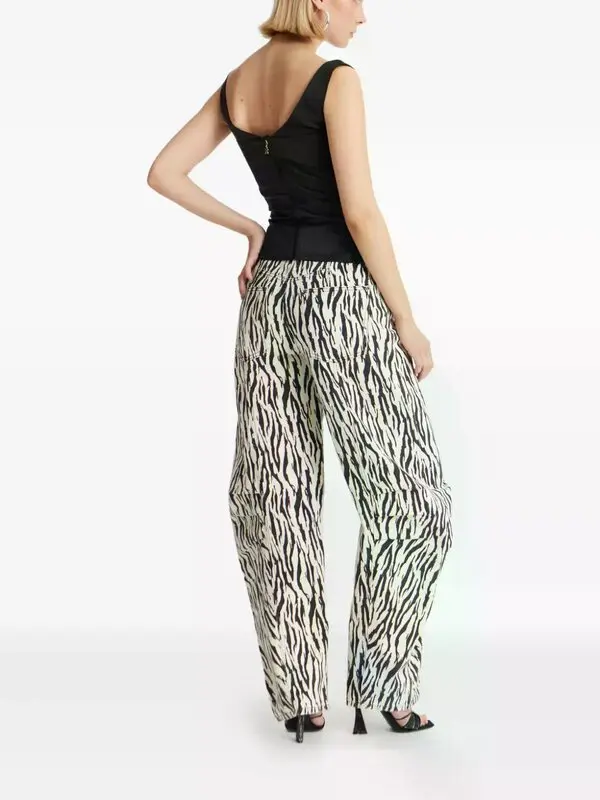 ROTATE BY BIRGER CHRISTENSEN Zebra-print Twill Pants