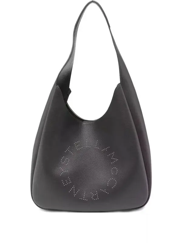 Stella McCartney Logo Slouchy Hobo Shoulder Bag - Grey