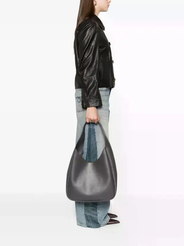 Stella McCartney Logo Slouchy Hobo Shoulder Bag - Grey