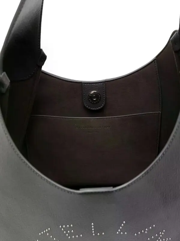 Stella McCartney Logo Slouchy Hobo Shoulder Bag - Grey