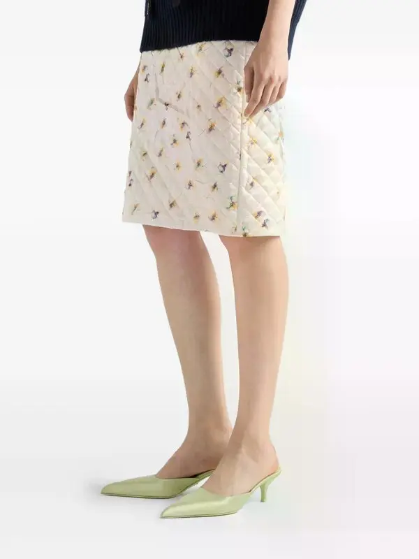 Prada Floral Quilted Mini Skirt
